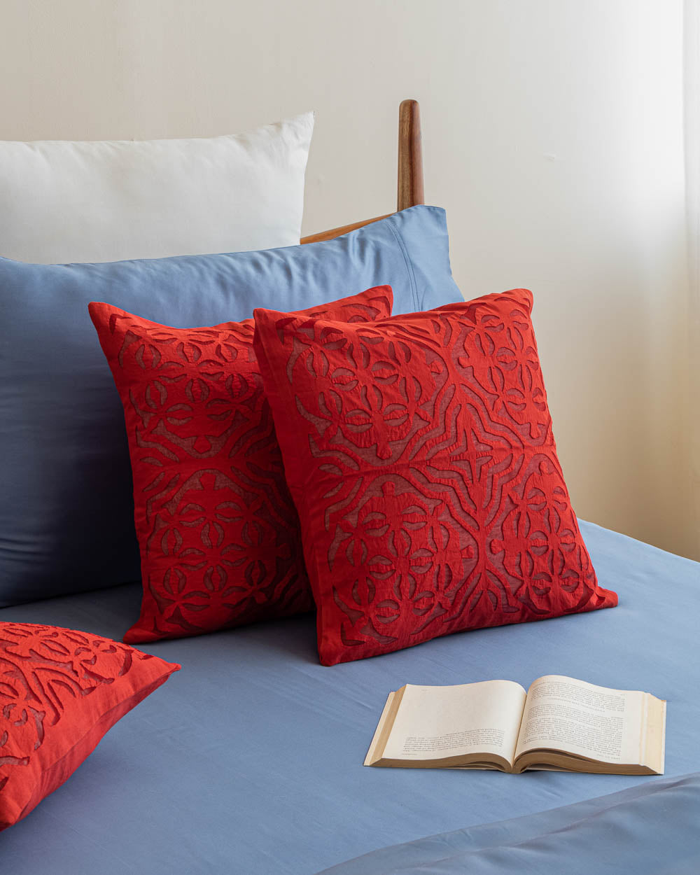 Add a Touch of Elegance with a Handmade Red Cushion Cover featuring ...